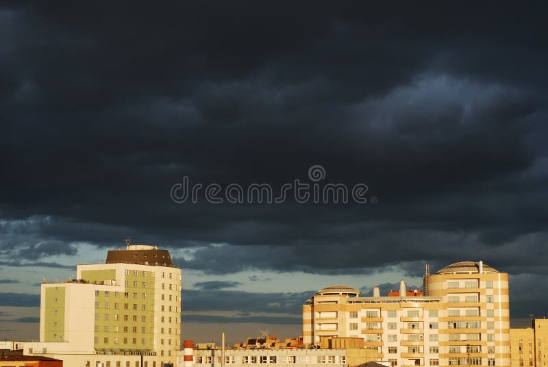 Black Clouds Over the Moscow Stock Image - Image of russia, sunset: 5896003