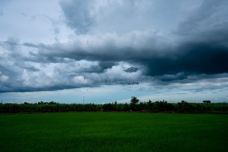 Black Clouds before the Storm and the Rain Stock Image - Image of heavy ...