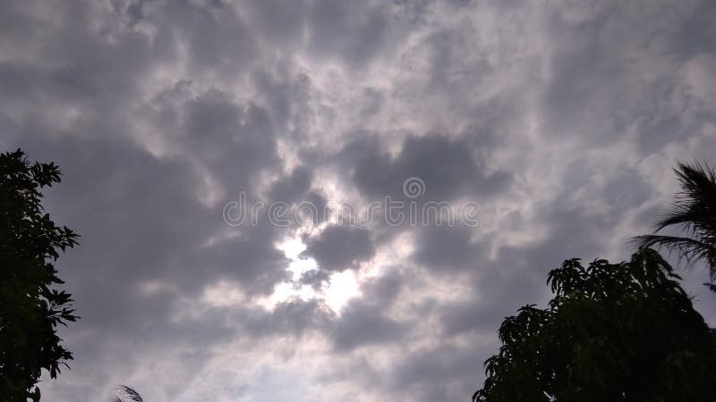 A Black Cloudy Sky Covered the Sky this Morning Stock Image - Image of ...