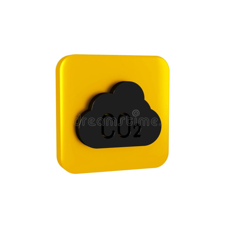 Black CO2 Emissions in Cloud Icon Isolated on Transparent Background ...