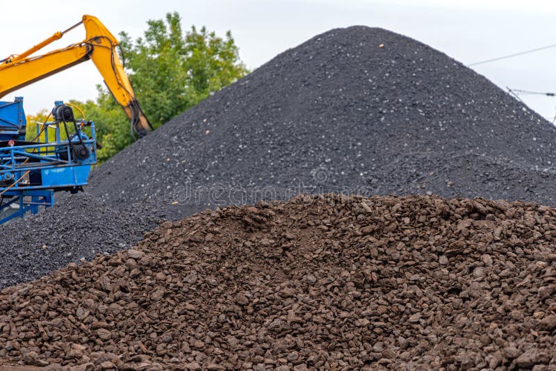 Black Coal Heap stock photo. Image of europe, pile, heating - 232395562