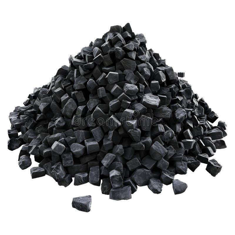 Black Coal Pieces on Transparent Background - Ai Generated Stock ...