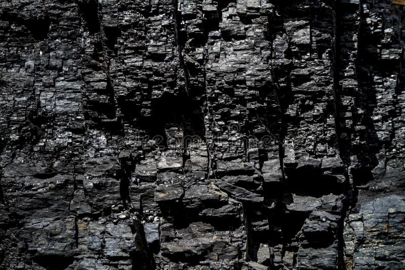 Black coal in canyon rock stock photo. Image of exploit - 99717702
