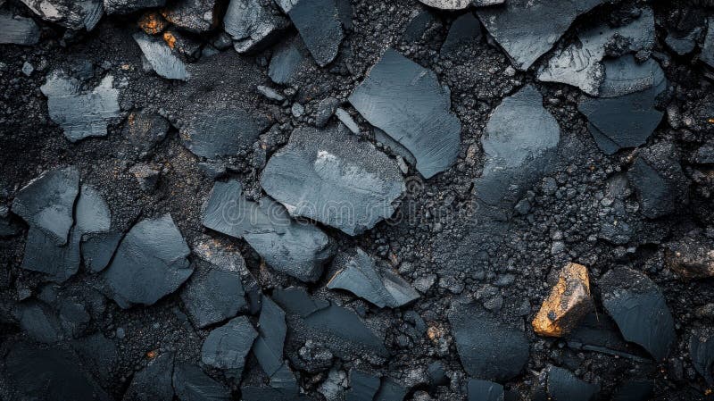 Black Coal Shale Pieces Forming Textured Ground Surface Stock ...