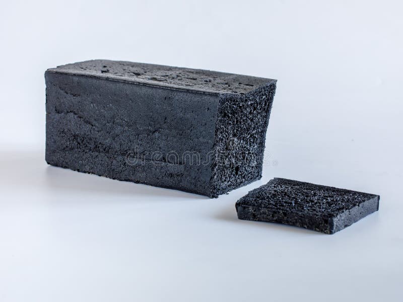 Black Coal Toast Bread Isolated on White Background with Copy Space ...
