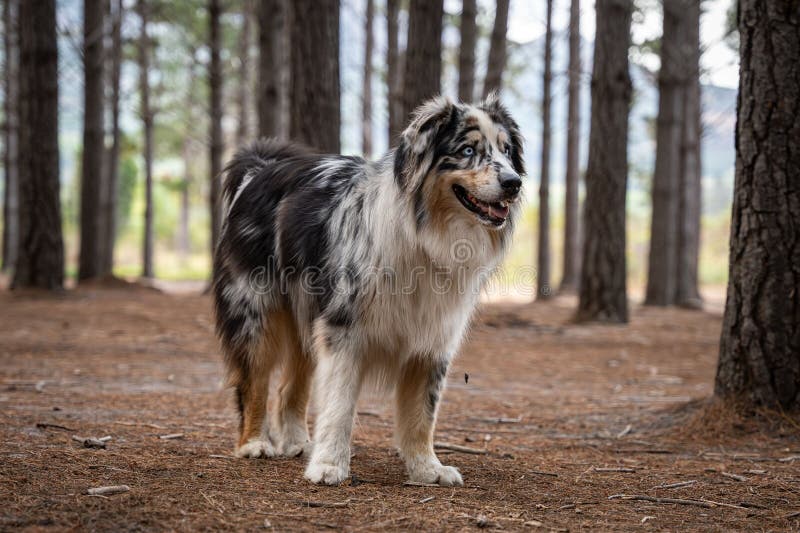 Black Coated Australian Shepherd Stock Photo - Image of mammal, smart ...