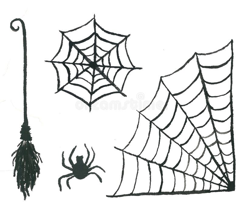 Black cobweb and spider stock illustration. Illustration of pumpkins ... Black cobweb and spider stock illustration. Illustration of pumpkins ...