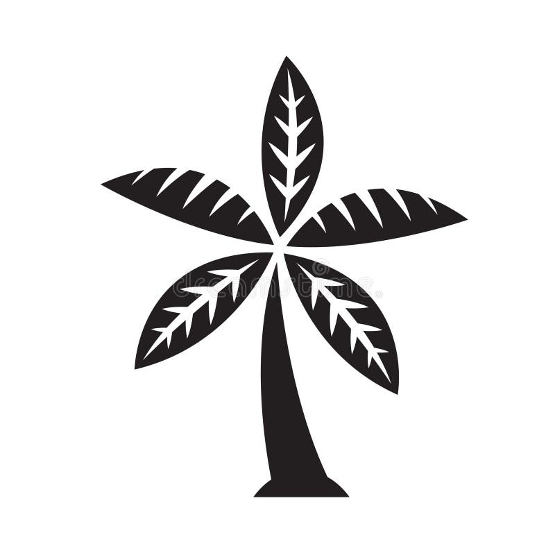Black coconut tree icon stock vector. Illustration of element - 275690463