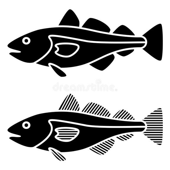 Black cod fish silhouettes stock vector. Illustration of fish - 32477052