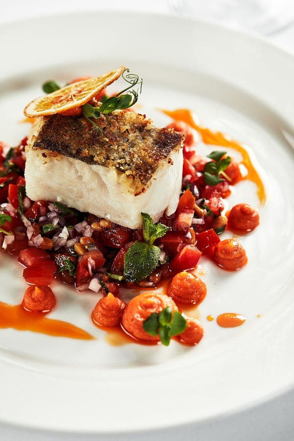 Black Cod with Vegetables, an Appetizing Piece of Grilled Black Cod ...
