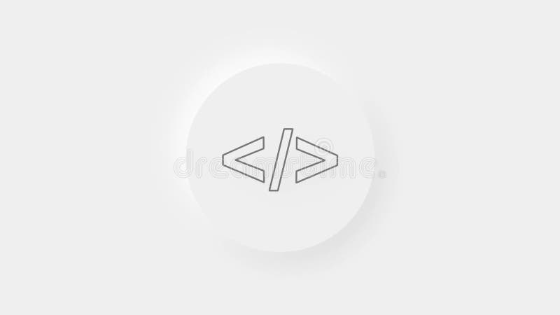 Black Neomorphism Coding Code Html Programming Language Icon Front End Development Icon