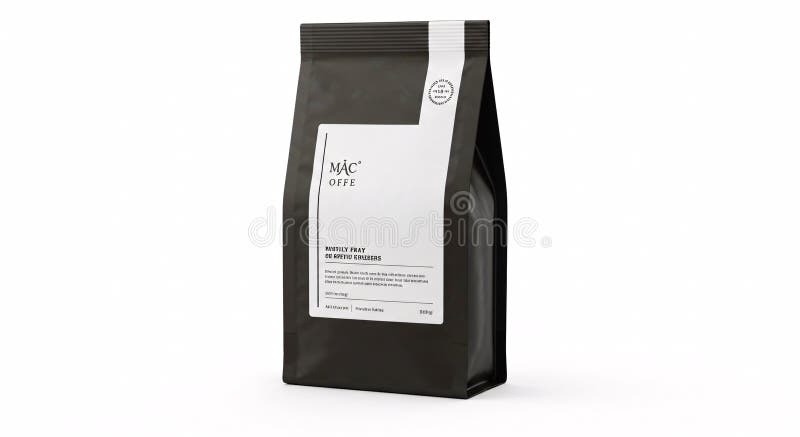 548 Black Coffee Bag Packaging Design Isolated White Background Stock ...