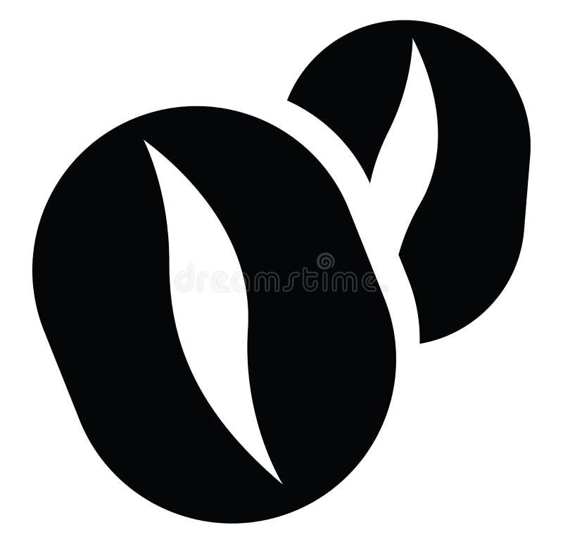 Black coffee beans, icon stock vector. Illustration of caffeine - 259786360