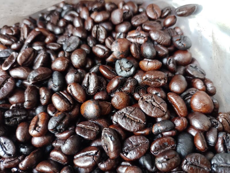 Black Coffee Beans Roasted on Fire Stock Image - Image of fire, coffee ...