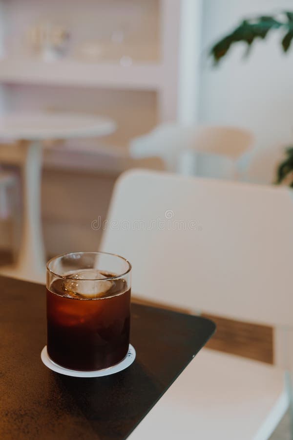 Black Coffee Cold Drip in Glass Stock Photo - Image of mockup, fresh ...