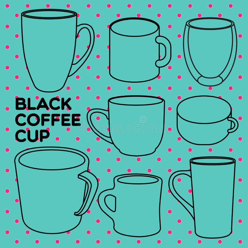 Black coffee cup stock vector. Illustration of bone, espresso - 67256811