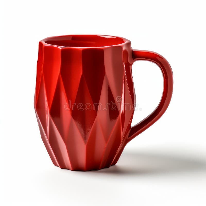 Ultra Detailed Red Mug Crafted with Photorealistic Polygon Style Stock ...