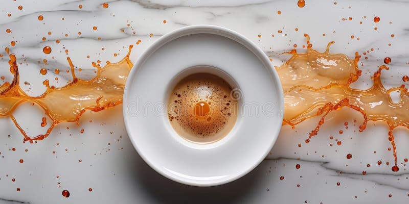 Black Coffee in Glass Spilled and Splash on a Table Stock Image - Image ...