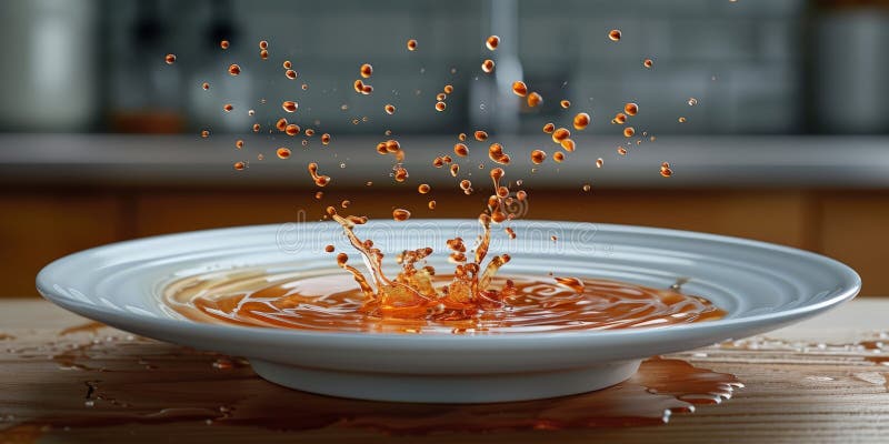Black Coffee in Glass Spilled and Splash on a Table Stock Image - Image ...