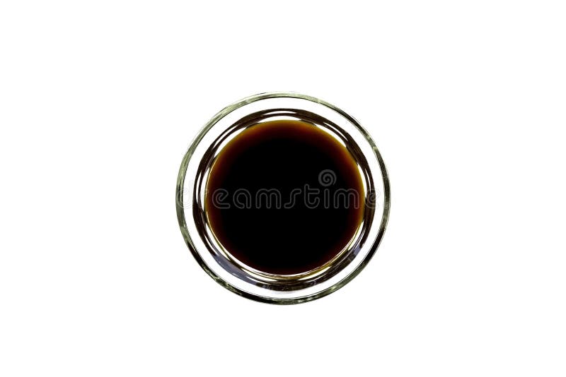 Black Coffee in Glass, Top View on White Background Stock Photo - Image ...
