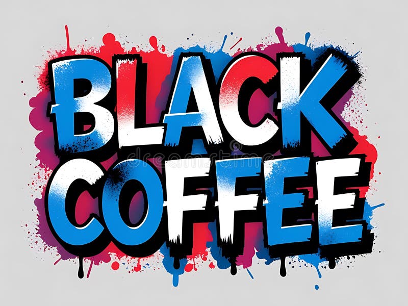 Black Coffee Graffiti Style Text Art Design Stock Photos - Free ...