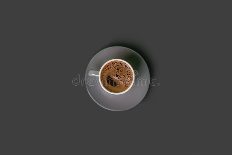 One Cup of Coffee on Gray Background Stock Photo - Image of coffee ...
