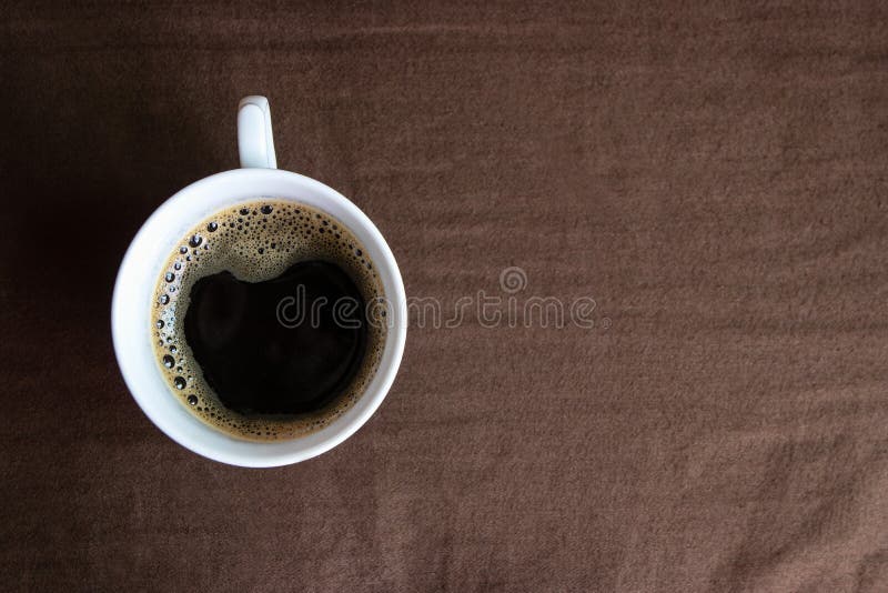Black Coffee is Served on a Brown Bed To Wake Up in the Morning Stock ...