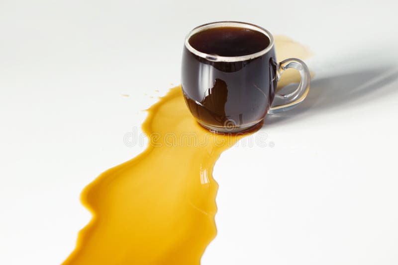Black Coffee Spilled on White Table Stock Photo - Image of kitchen ...