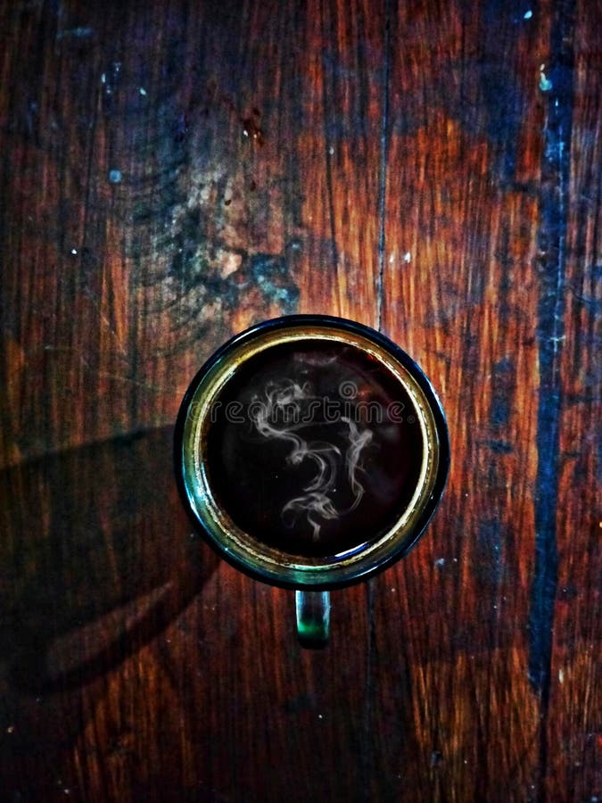 Black Coffee on the Table with Close-up View Stock Photo - Image of ...