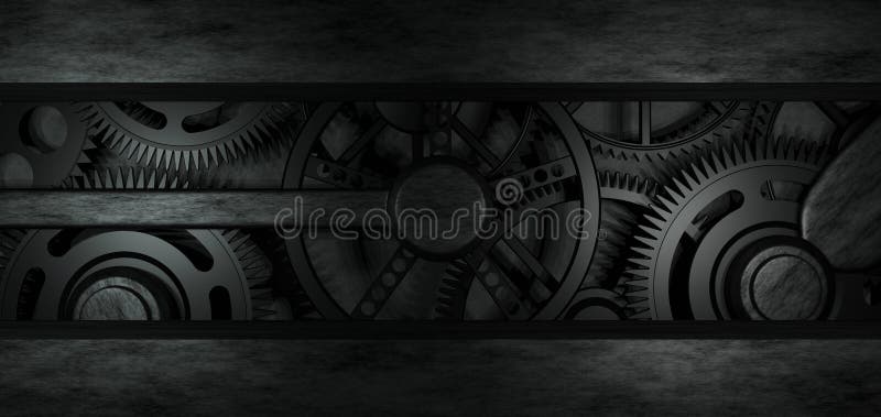 Black Cog and Gear Wheels Inside a Machine with Industrial and ...