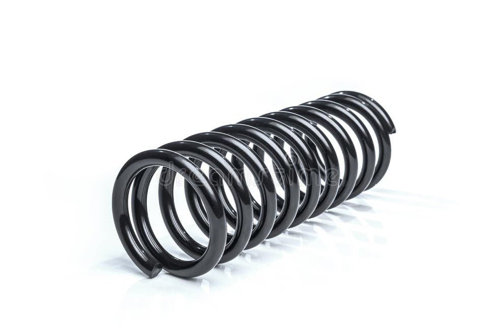 Black coil spring stock illustration. Illustration of steel - 153936713