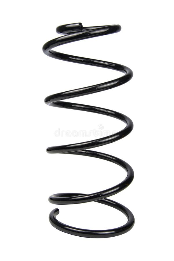 Black Coil Spring Isolated on White Background Stock Photo - Image of ...