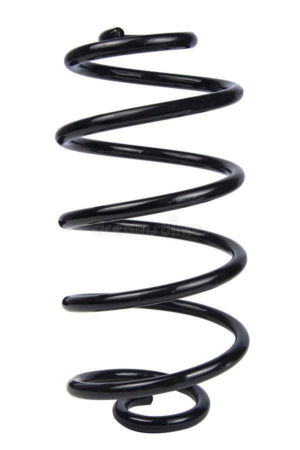 Black Coil Spring Isolated on White Background Stock Photo - Image of ...