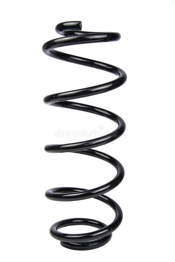 Black Coil Spring Isolated on White Background Stock Image - Image of ...