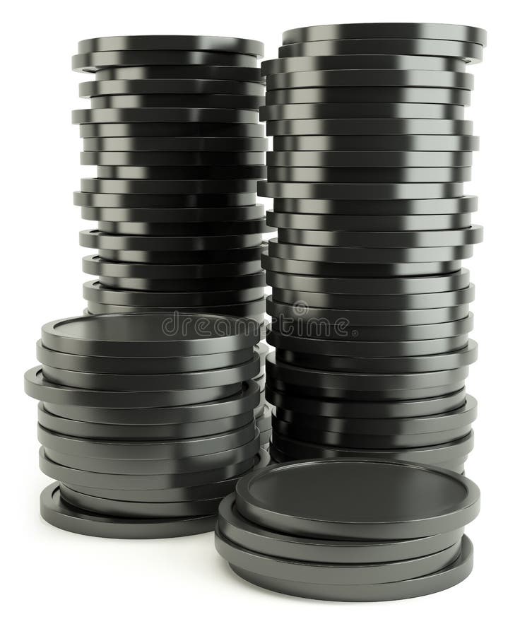 Black Coin with Dollar Sign Stock Illustration - Illustration of dark ...