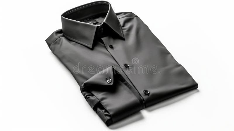 Black Collared Shirt Isolated on White Background Mock White Background ...