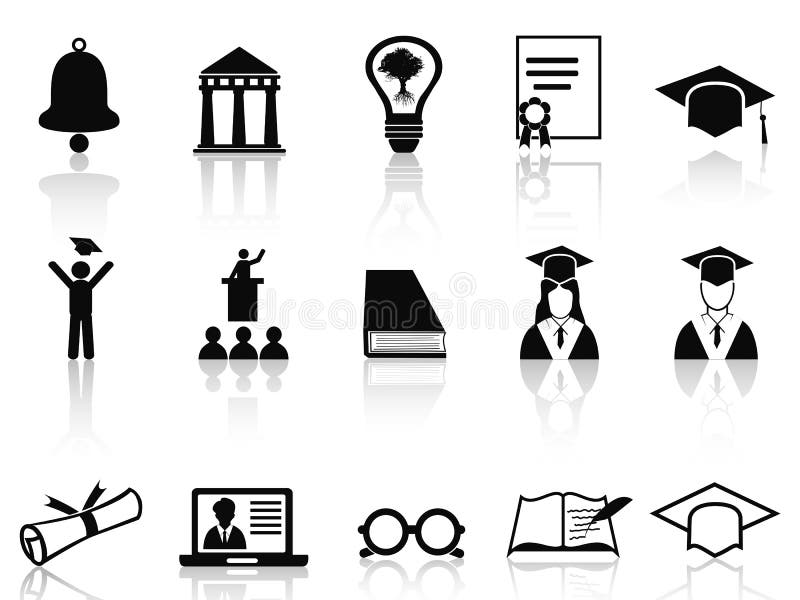College icons stock vector. Illustration of blackboard - 28568147