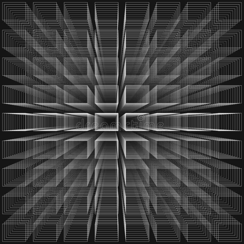 Black Color Abstract Infinity Background, 3d Structure with White ...