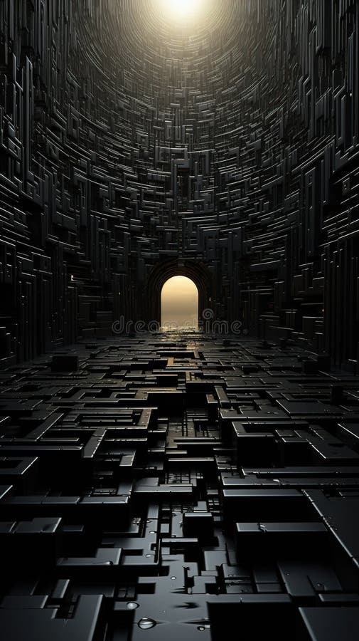 Black Color Blocks Texture Look Like Lock Inside Blurry Background ...