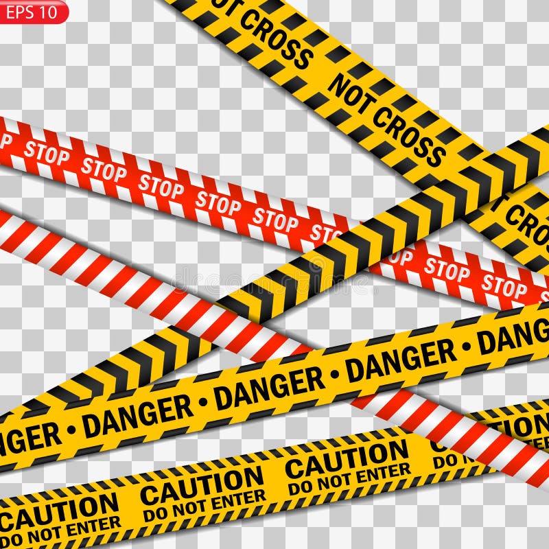 Black and Color Caution Lines Isolated Stock Vector - Illustration of ...