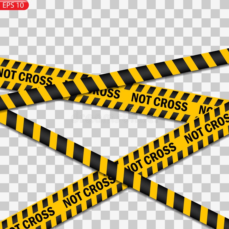 Black and Color Caution Lines Isolated. Realistic Warning Tapes. Danger ...