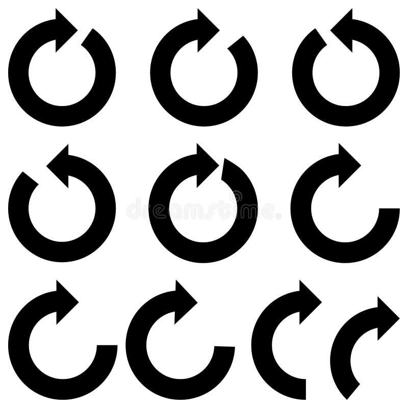 Black Color Circle Arrows Icon. Stock Vector - Illustration of life ...