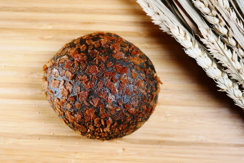 Black Color Coconut Bread on Table Stock Photo - Image of black, fresh ...