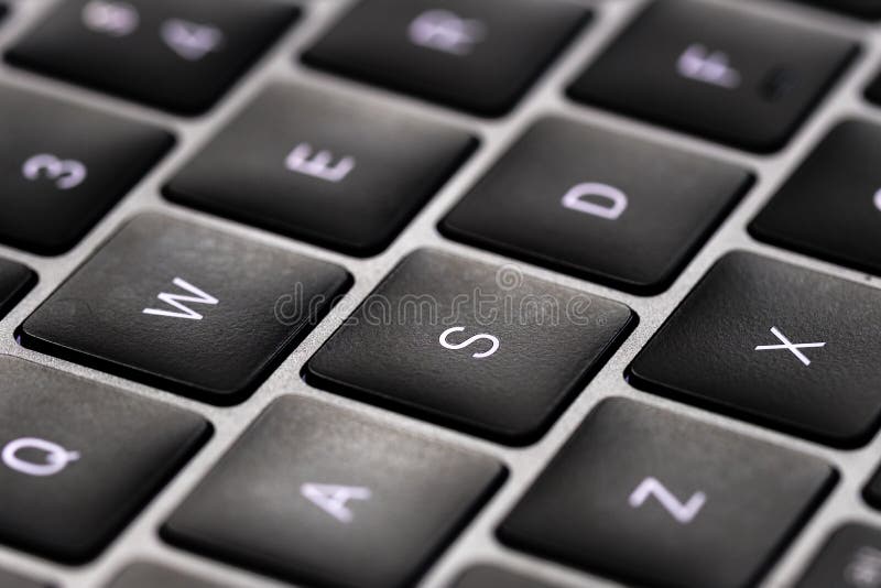 Black Color Computer Keyboard Macro Close Up View Stock Photo - Image ...