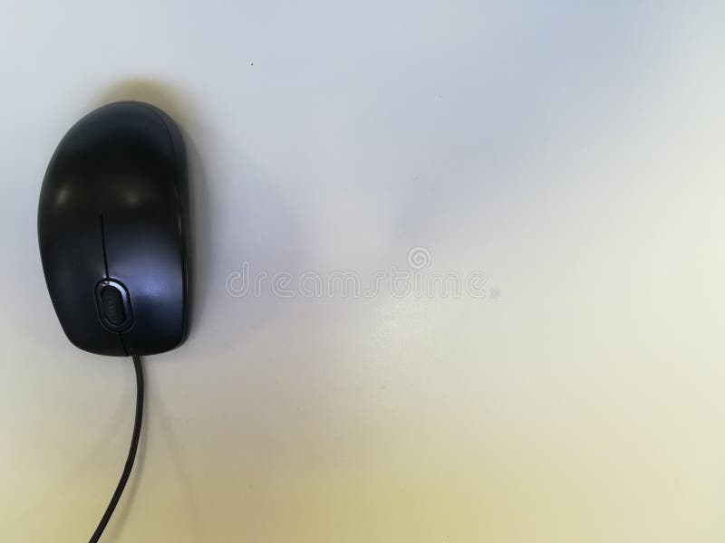 Black Color Desktop Computer Cable Mouse. Left Side Stock Image - Image ...