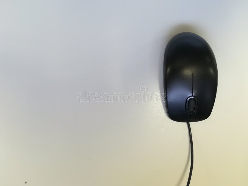 Black Color Desktop Computer Cable Mouse. Right Side Stock Image ...