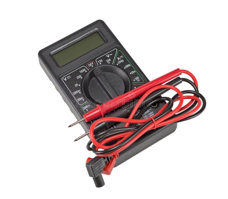 Black Color Digital Multimeter Stock Image - Image of device ...