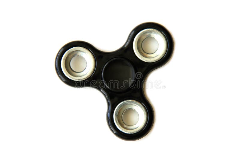 Black Color Fidget Spinner on White Background Stock Image - Image of ...