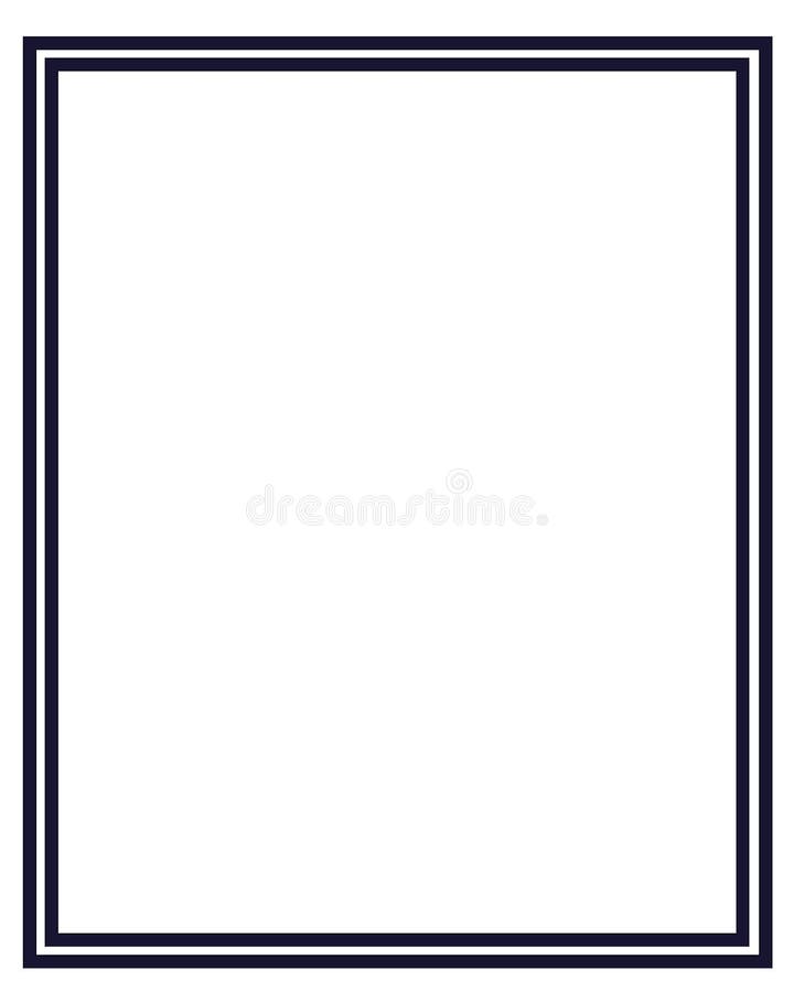 Black Color Frame Isolated on White Background Stock Illustration ...