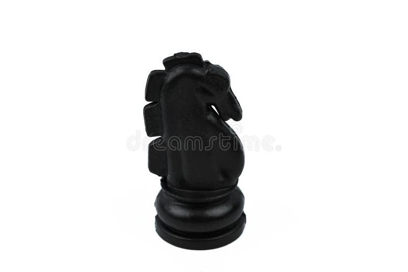 Black Color Knight Pawn Placed in a Middle of the White Isolated ...